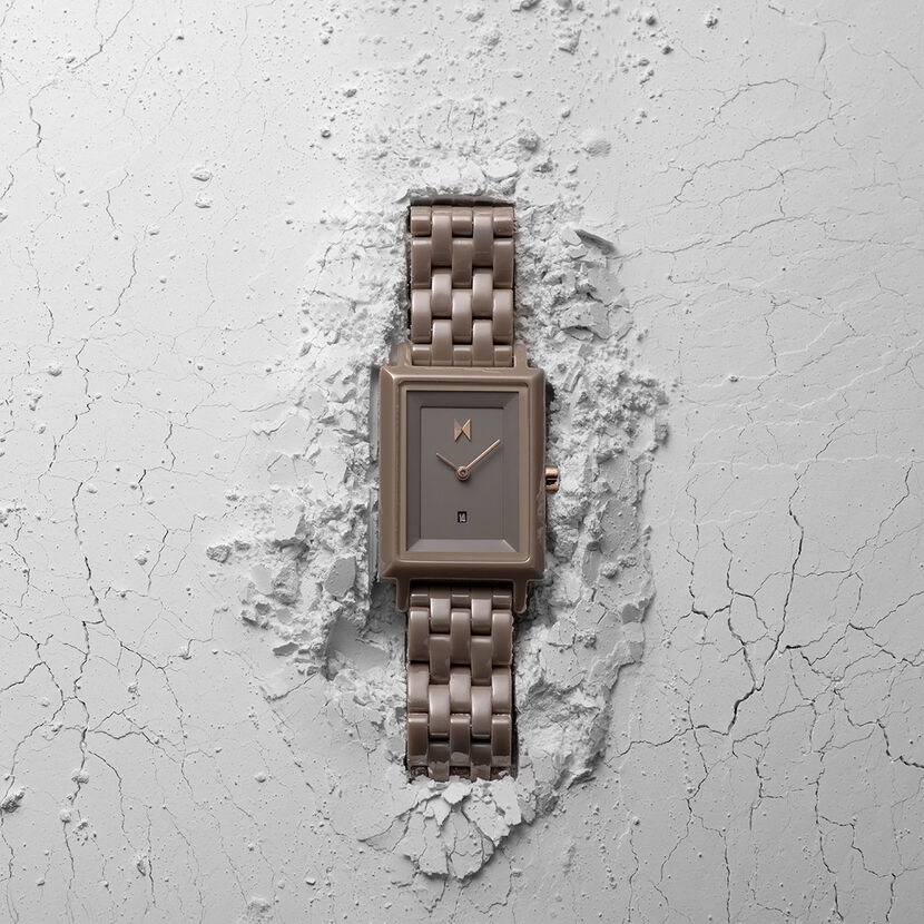 Signature Square Ceramic Cashmere Taupe Watch | 26MM
