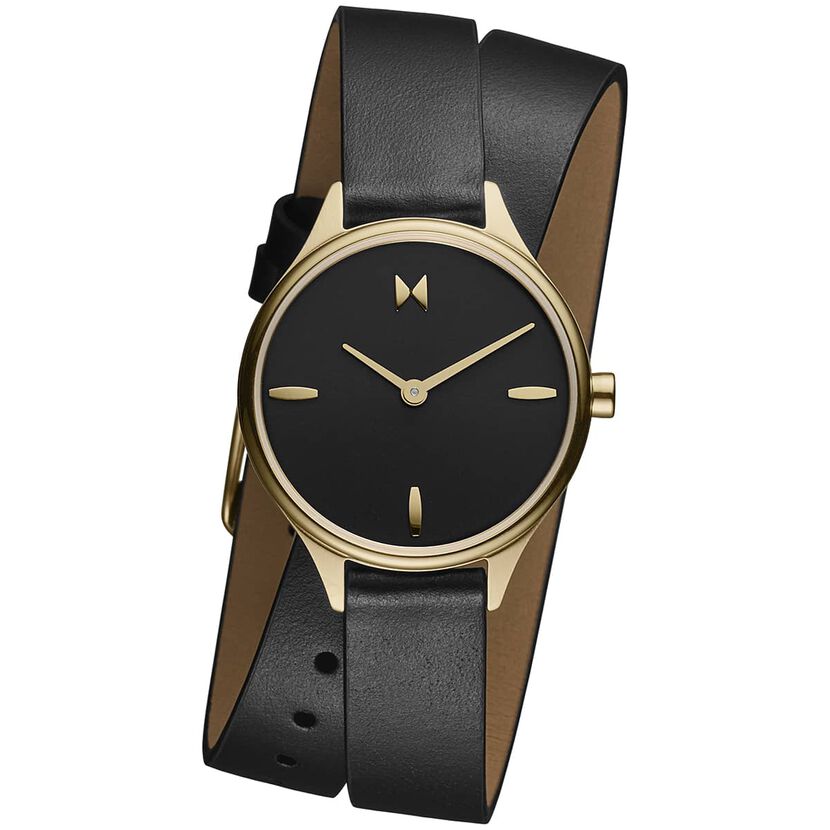 Reina Women’s Leather Watch — Cabaret Black | MVMT