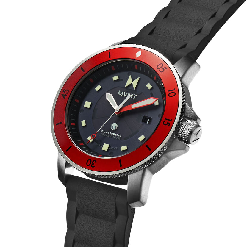 Cali Diver Solar — Solar Powered Nautical Red Dive Watch | MVMT